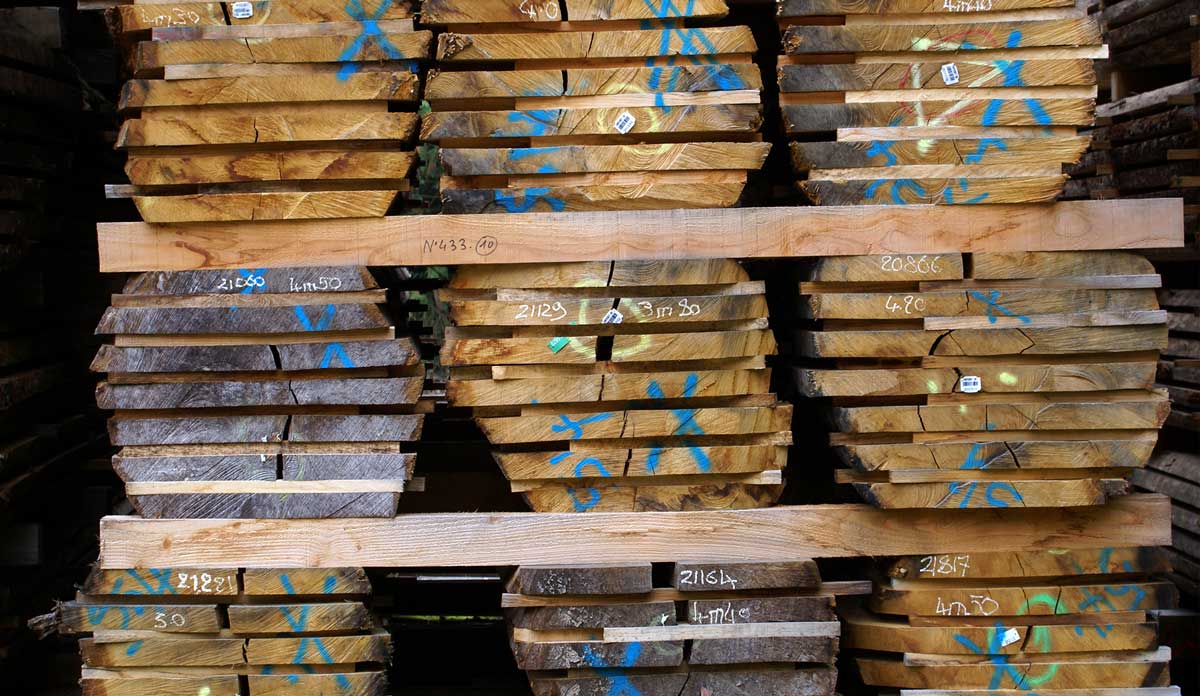 The oak boules | Tarteret sawmill